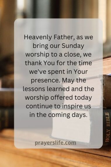 17 Closing Prayer For Sunday Service